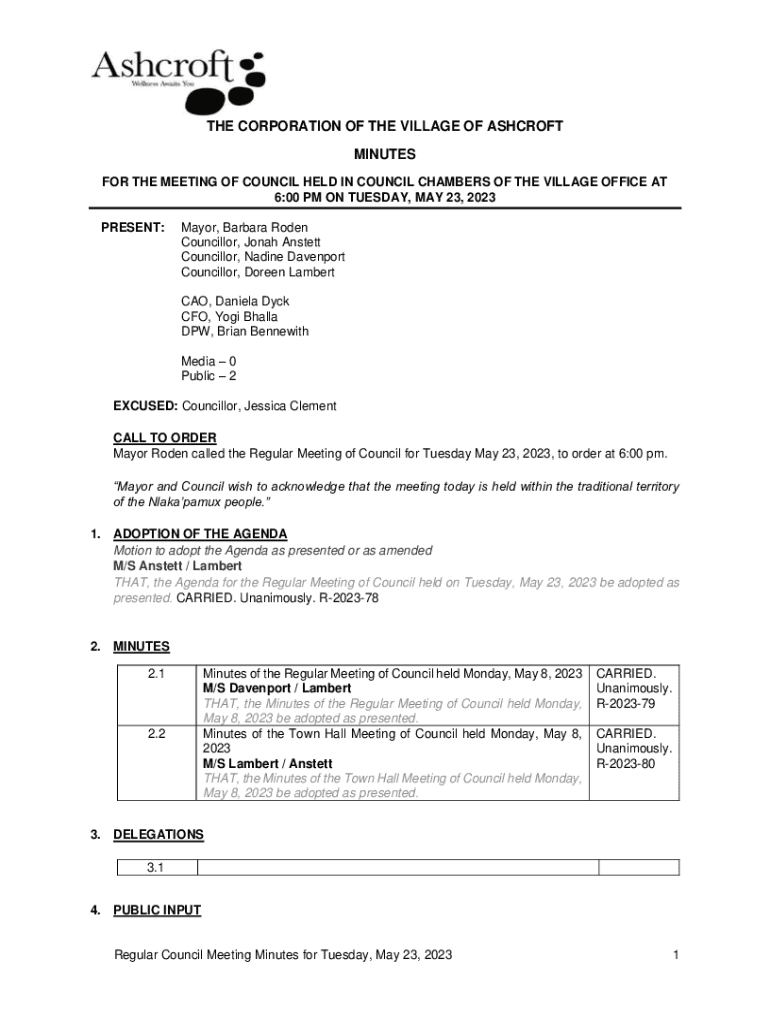 Fillable Online Mayor, Barbara Roden Fax Email Print - pdfFiller