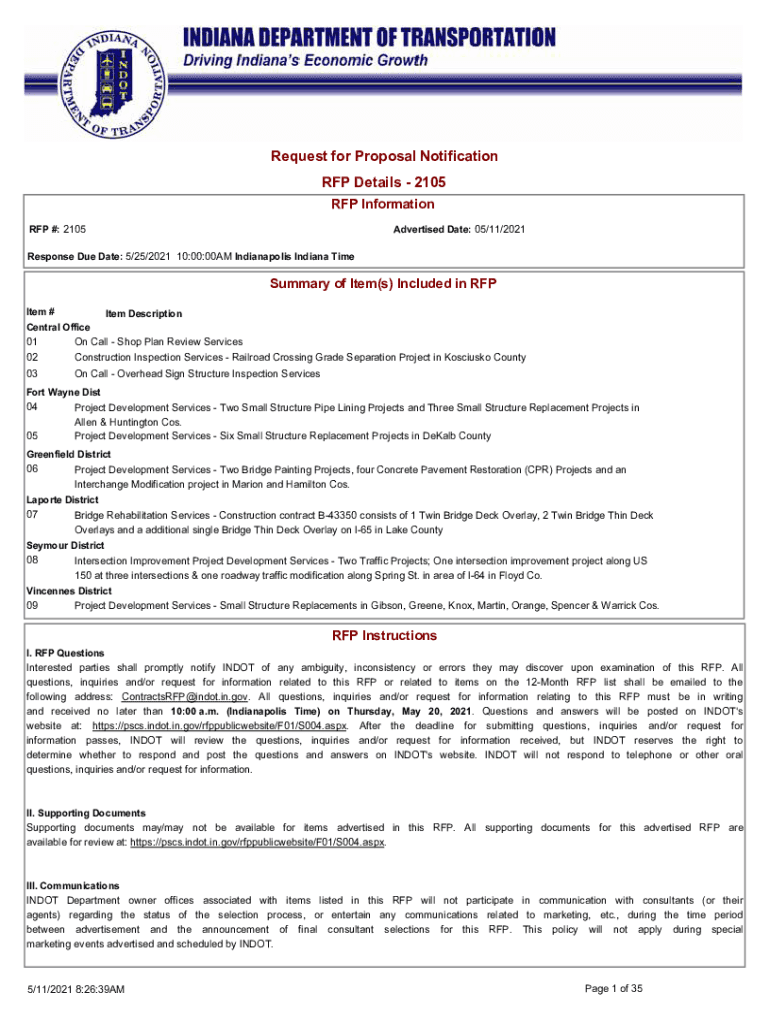 Fillable Online RFP Details - 2105 Fax Email Print - pdfFiller