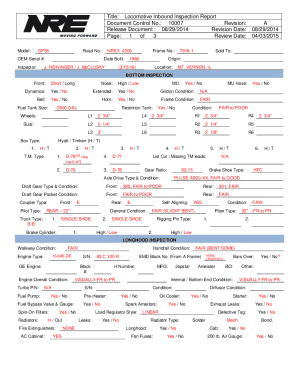 Fillable Online Title: Locomotive Inbound Inspection Report Document ...