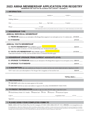 Fillable Online AMHA Membership Form Fax Email Print - pdfFiller