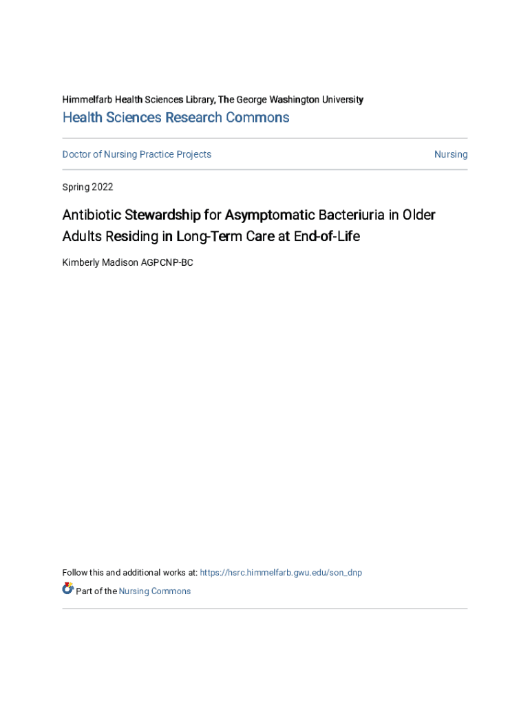 Fillable Online Antibiotic Stewardship for Asymptomatic Bacteriuria in ...