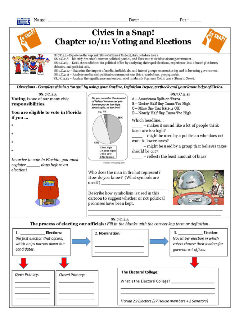 Fillable Online Civics in a Snap! Chapter 4 Foundations of Government ...