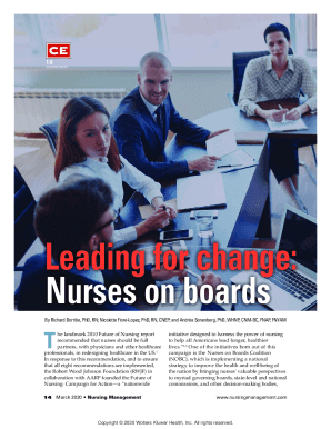 Fillable Online Leading for change: Nurses on boards Fax Email Print - pdfFiller