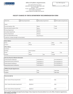 Fillable Online Faculty Department Recommendation Form Fax Email Print - pdfFiller