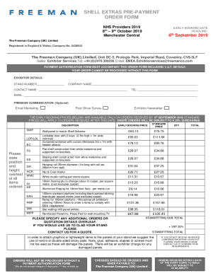 Fillable Online SHELL EXTRAS PRE-PAYMENT ORDER FORM Fax Email Print - pdfFiller