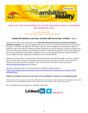 Fillable Online exhibitor manual for shell scheme and space only stands ...