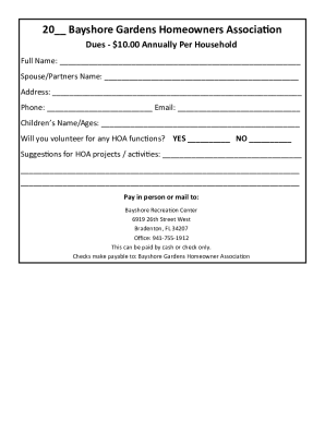 Fillable Online HOA Club Fax Email Print - pdfFiller