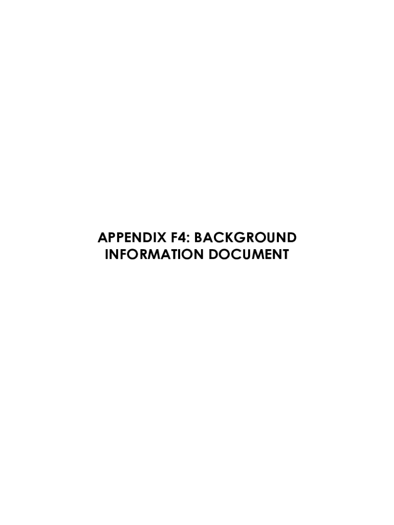 Fillable Online APPENDIX F4: BACKGROUND INFORMATION DOCUMENT Fax Email ...