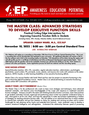 Fillable Online Sarah Ward, Strategies for Improving Executive Function ...