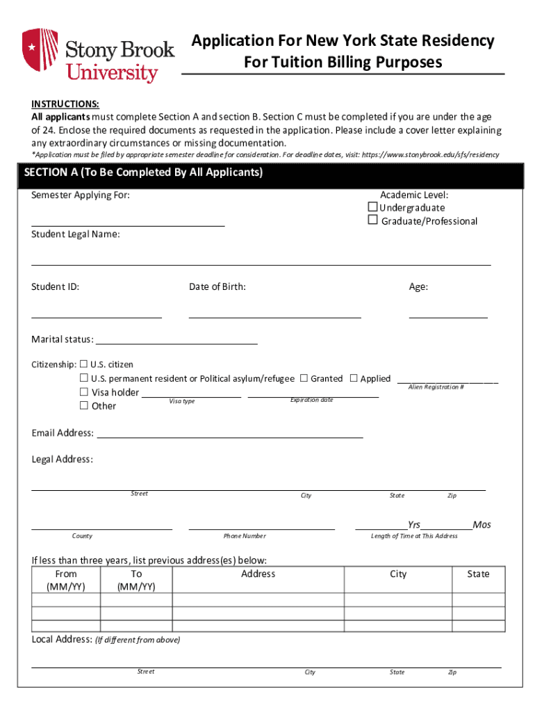 Fillable Online Instructions for Application for New York State ...
