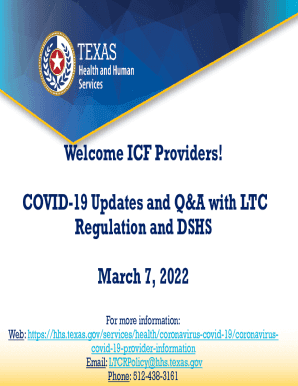 Fillable Online ICF Providers! COVID-19 Updates and Q&A with LTC ...