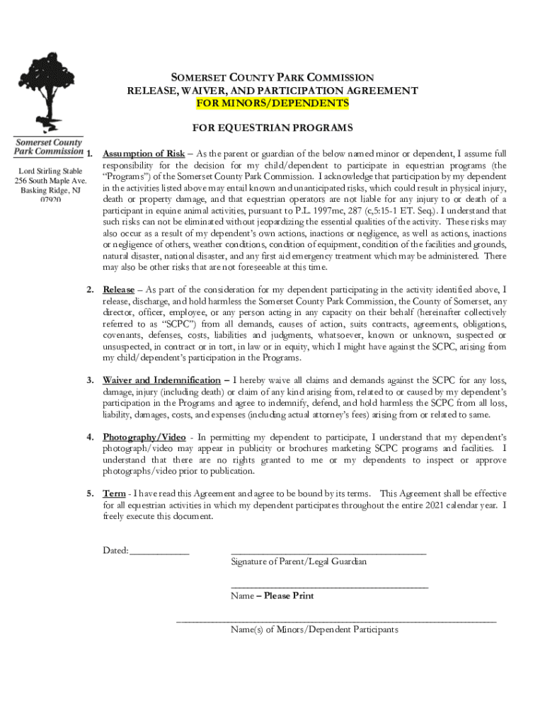 Fillable Online Stable at Lord Stirling Park Restores Guided Trail ...
