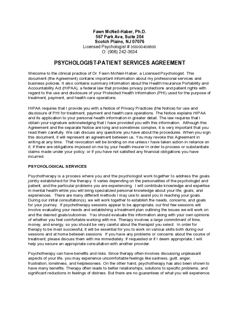 Fillable Online Patient Agreement Adult.docx Fax Email Print - pdfFiller