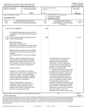 Fillable Online No deficiencies were cited as a result of the CI Fax ...