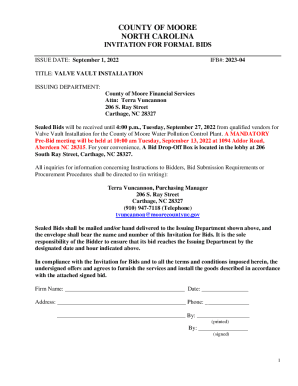 Fillable Online invitation for formal bids Fax Email Print - pdfFiller