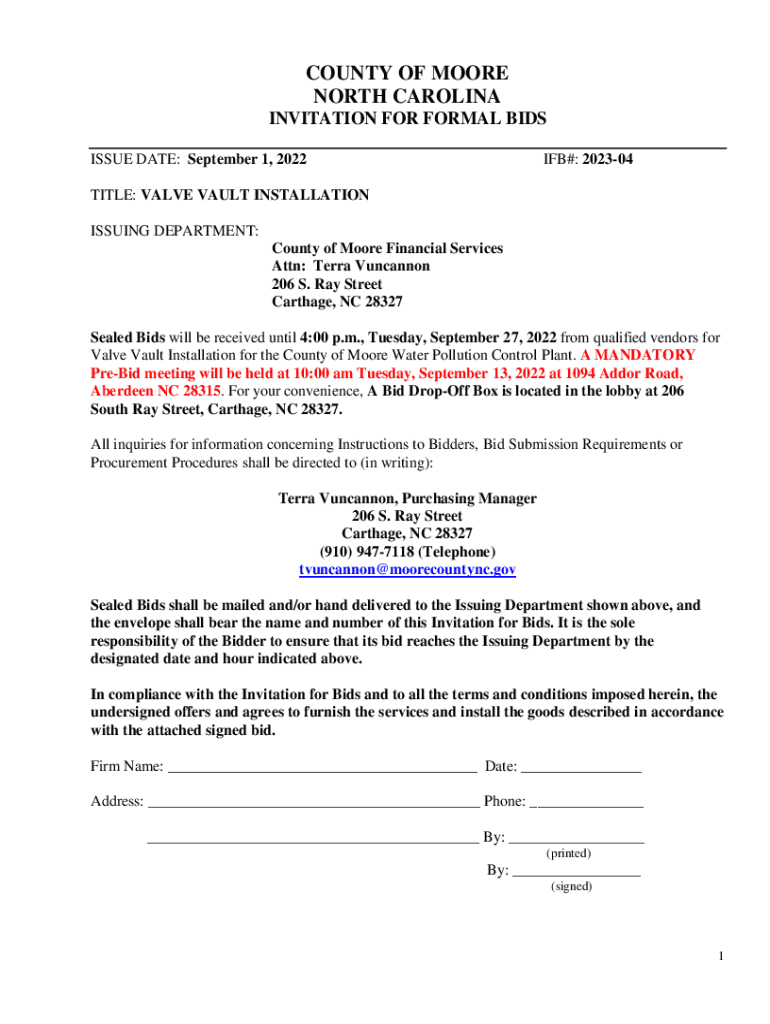 Fillable Online invitation for formal bids Fax Email Print - pdfFiller