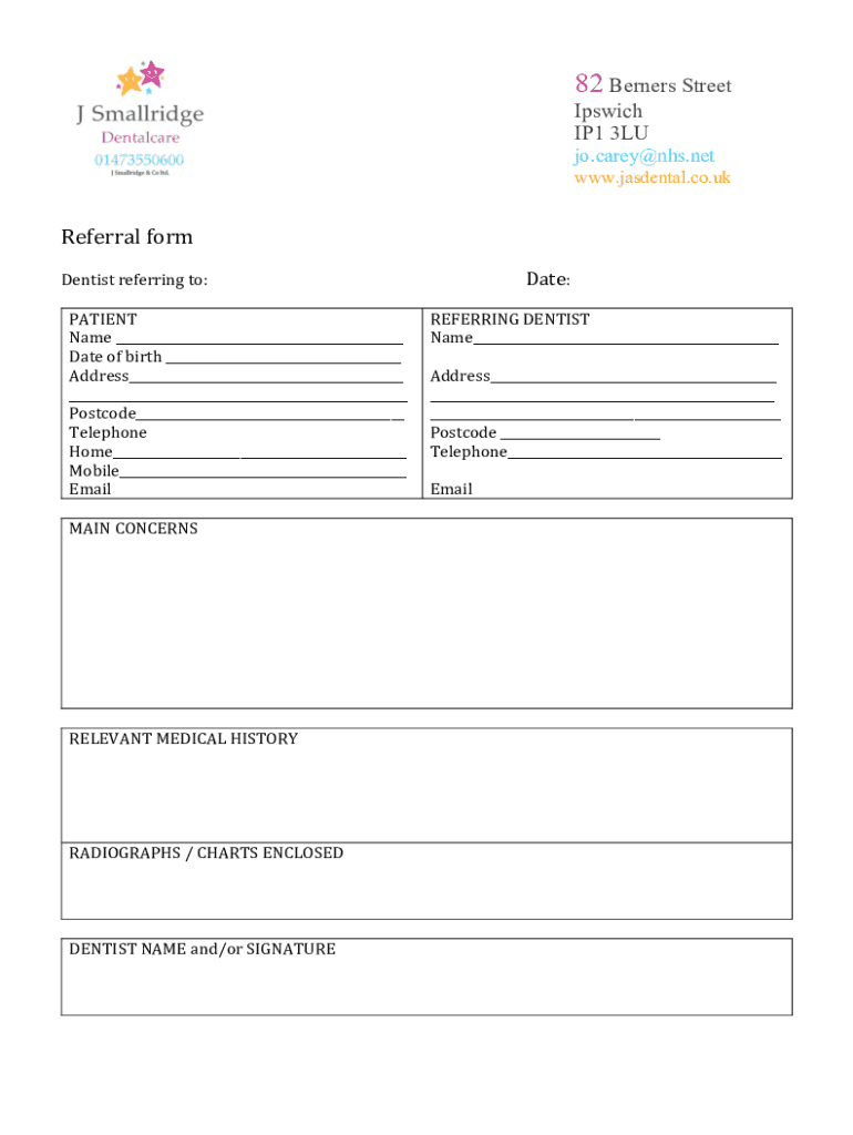 Fillable Online Referral form - Ipswich Fax Email Print - pdfFiller