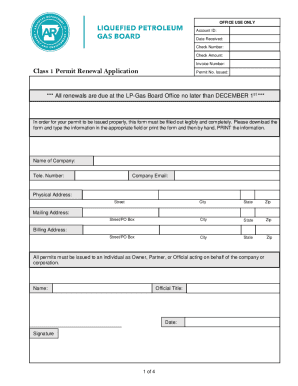 Fillable Online Class 5 Permit Renewal Application Fax Email Print ...