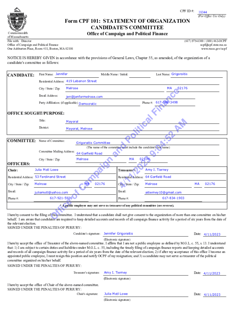 Fillable Online CPF number Fax Email Print - pdfFiller