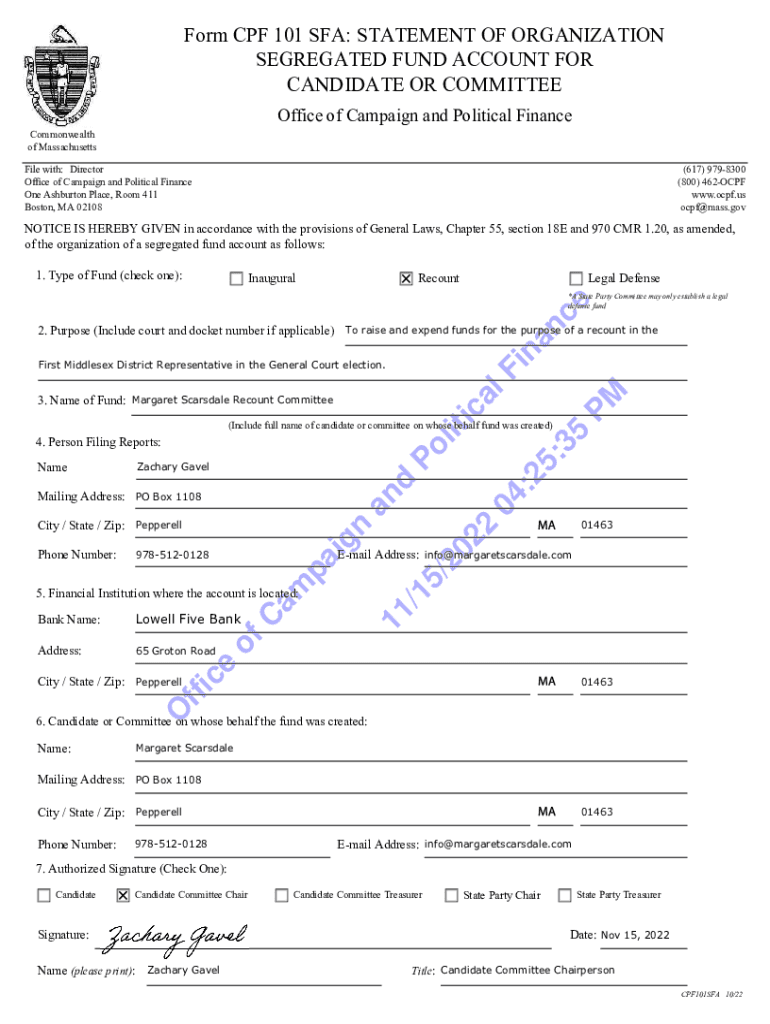 Fillable Online Form CPF M 101 SFA Fax Email Print - pdfFiller