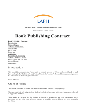 Fillable Online Free Book Publishing Contract Template Fax Email Print ...