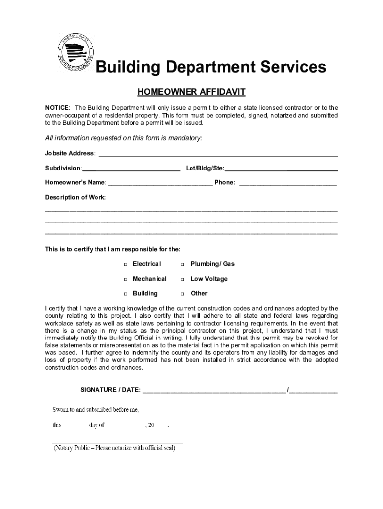 Fillable Online Building Department Services Fax Email Print - pdfFiller
