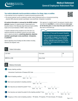 Fillable Online Two medical statements must be provided as evidence of ...