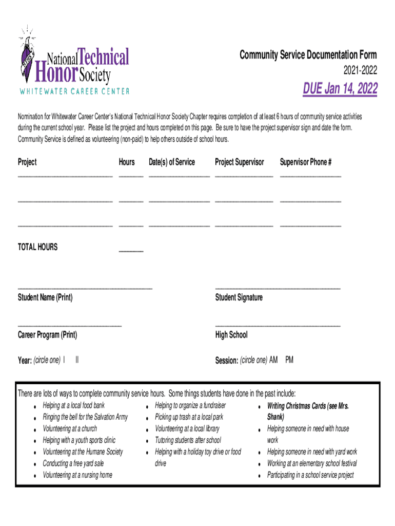 Fillable Online 2022-Community-Service-Nomination-Form. ... Fax Email ...