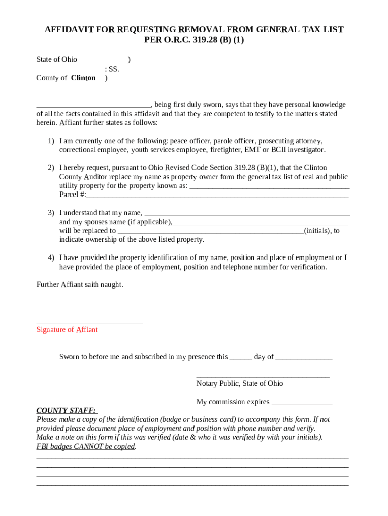 affidavit-requesting-removal-from-general-tax-list-per-orc- ... Doc ...