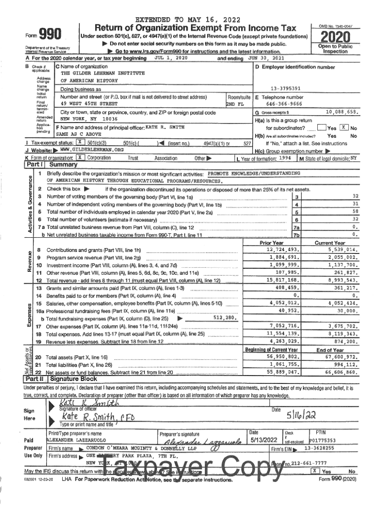 Fillable Online 2020 990 Form Fax Email Print - pdfFiller