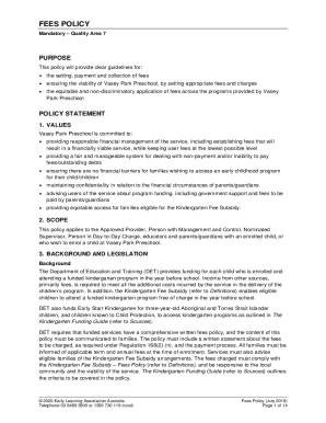 Fillable Online Preschool policies and procedures handbook Fax Email ...