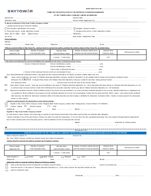 Fillable Online WARRANT EXERCISE FORM Sample Clauses Fax Email Print - pdfFiller
