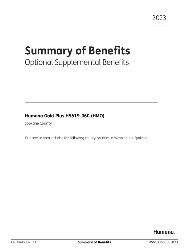 Fillable Online Your 2023 Summary of Benefits Optional Supplemental ...