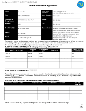 Fillable Online Hotel Confirmation Agreement Fax Email Print - pdfFiller