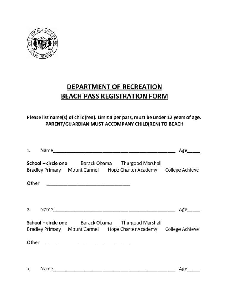 Fillable Online Vehicle Beach Pass Registration - City of New Buffalo ...