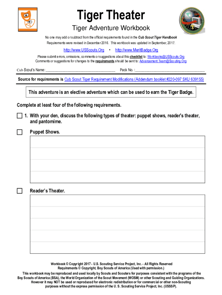 Fillable Online Tiger-Den-Leader-Guide - Cub Scout Pack 196 Fax Email ...