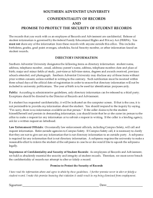 Fillable Online Confidentiality of Records and Promise to Protect the ...