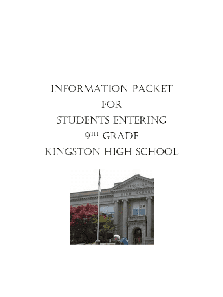 Fillable Online INFORMATION PACKET FOR STUDENTS ENTERING 9TH ... Fax ...