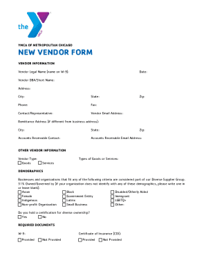 Fillable Online Change of Vendor form? Fax Email Print - pdfFiller