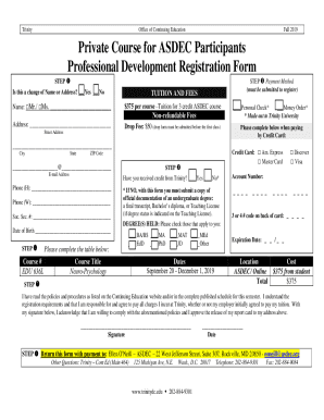 Fillable Online PROFESSIONAL DEVELOPMENT REGISTRATION FORM Fax Email ...