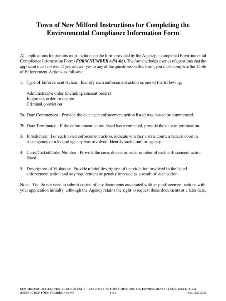 Fillable Online Instructions for Completing the Environmental ...