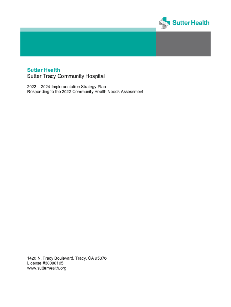 Fillable Online Sutter Tracy Community Hospital. Sutter Tracy Community ...