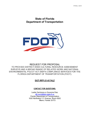 Fillable Online State of Florida Department of Transportation EXHIBIT A ...