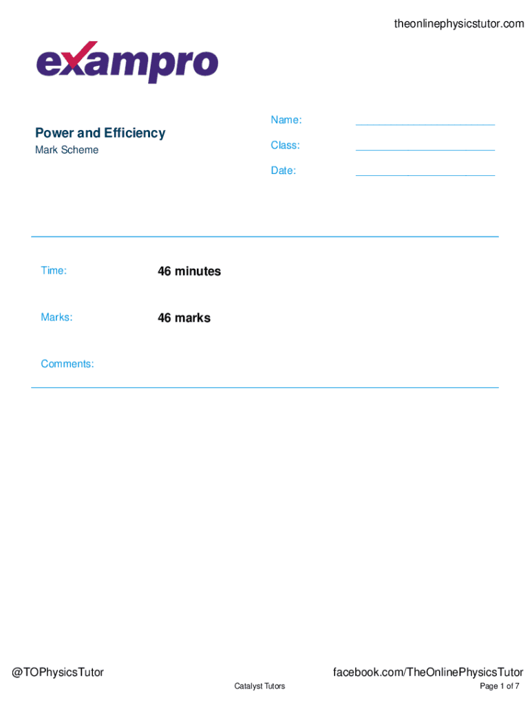 Fillable Online Power and Efficiency Fax Email Print - pdfFiller