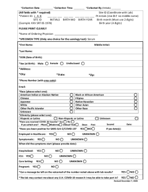 Fillable Online Specimen Submission Form Fax Email Print - pdfFiller