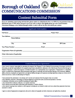 Fillable Online Content Submittal Form Fax Email Print - pdfFiller
