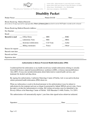 Fillable Online Disability Packet.docx Fax Email Print - pdfFiller