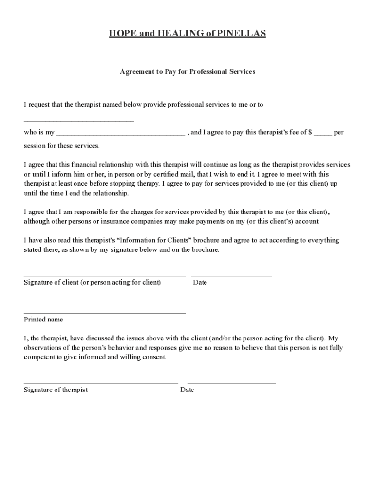 Fillable Online Form 29-Agreement for pay for professional services Fax Email Print - pdfFiller