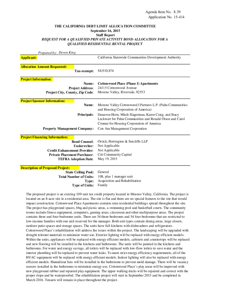 Fillable Online Increased use of multifamily private activity bonds to ...