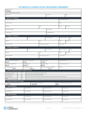 Fillable Online AUTOMATED CLEARING HOUSE PROCESSING ... Fax Email Print ...